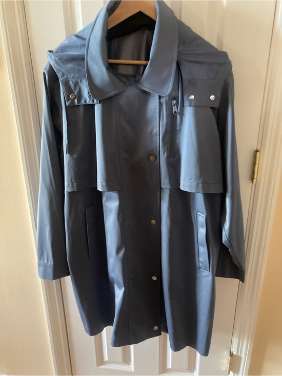 Bernardo | Jackets & Coats | Bernardo Slate Blue Trench Coat With Cape ...